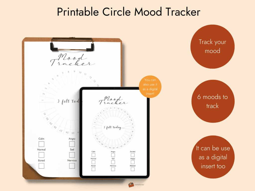 Printable Circle Mood Tracker - Journal Treats
