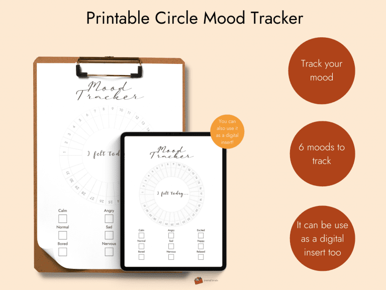 Printable Circle Mood Tracker - Journal Treats