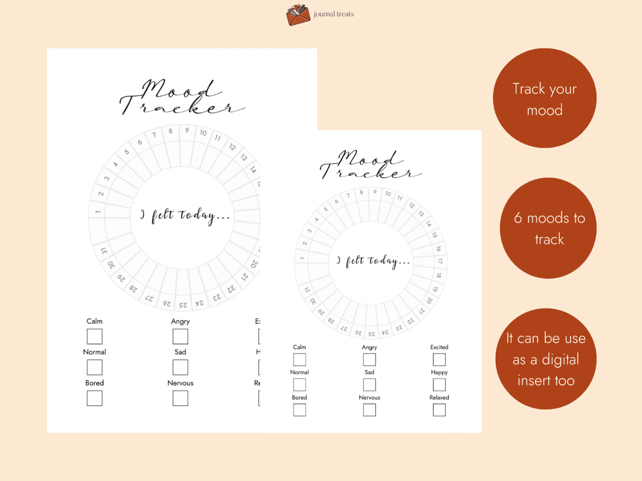 Printable Circle Mood Tracker - Journal Treats