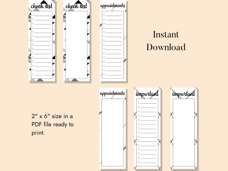 Printable Productivity Bookmarks - Journal Treats